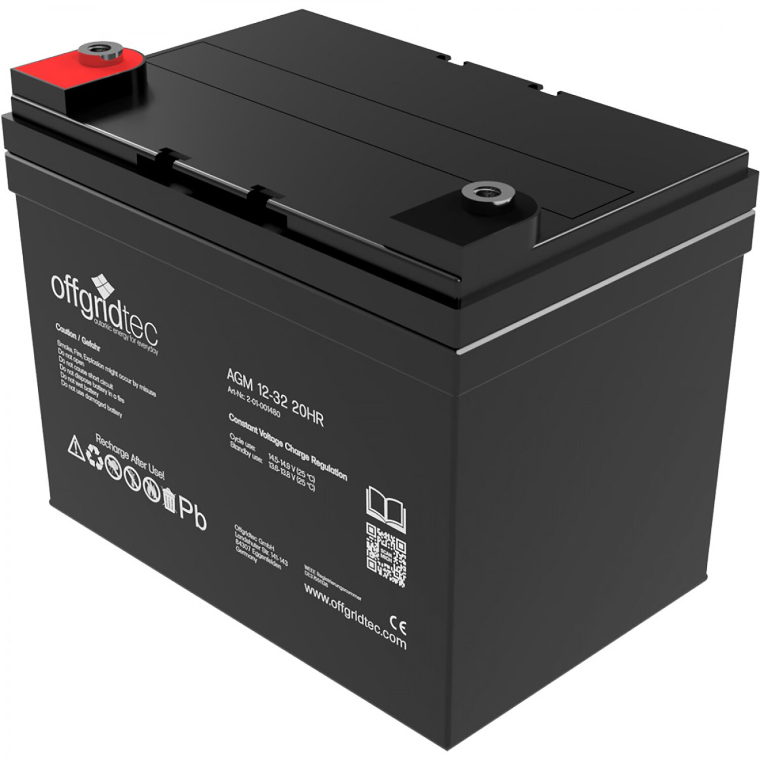 Offgridtec AGM 32Ah 20HR 12V - Solar Batterie Akku Extrem zyklenfest ...